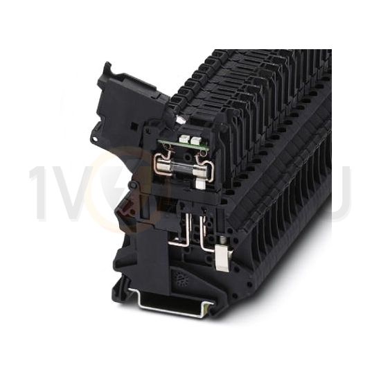 Biztosítós sorkapocs kihajtható fekete TS35 5x20mm 4mm2 LED-es 12-30V ...